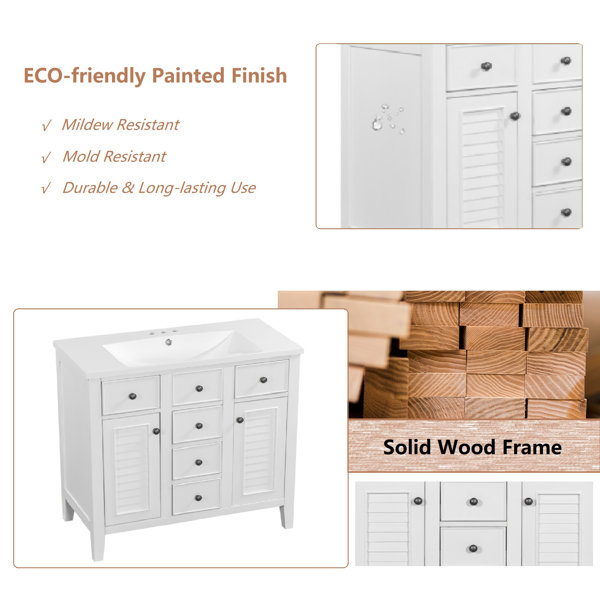 Winston Porter Tavit 35 95 Free Standing Single Bathroom Vanity With